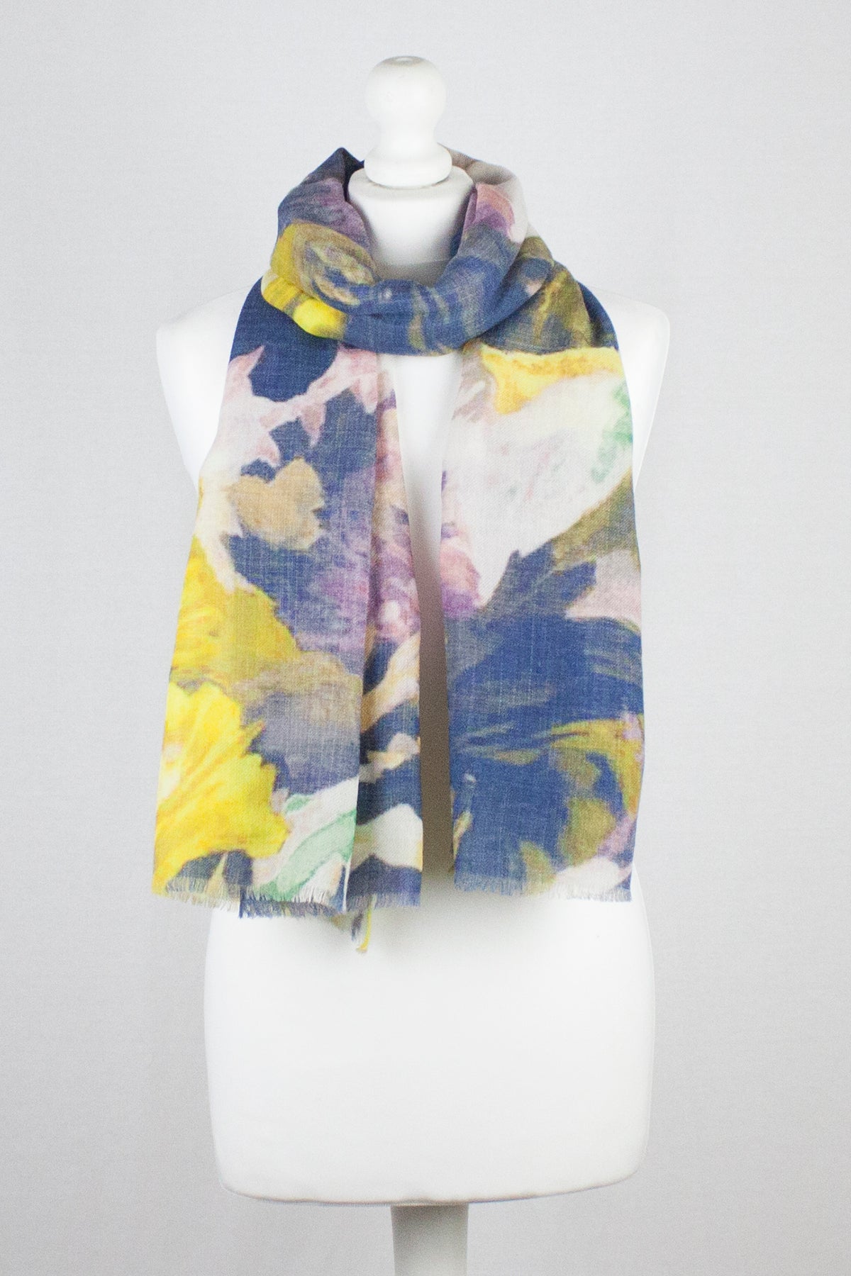 Romantic Flower Print Merino Wool Scarf - Multi – Lily Ella