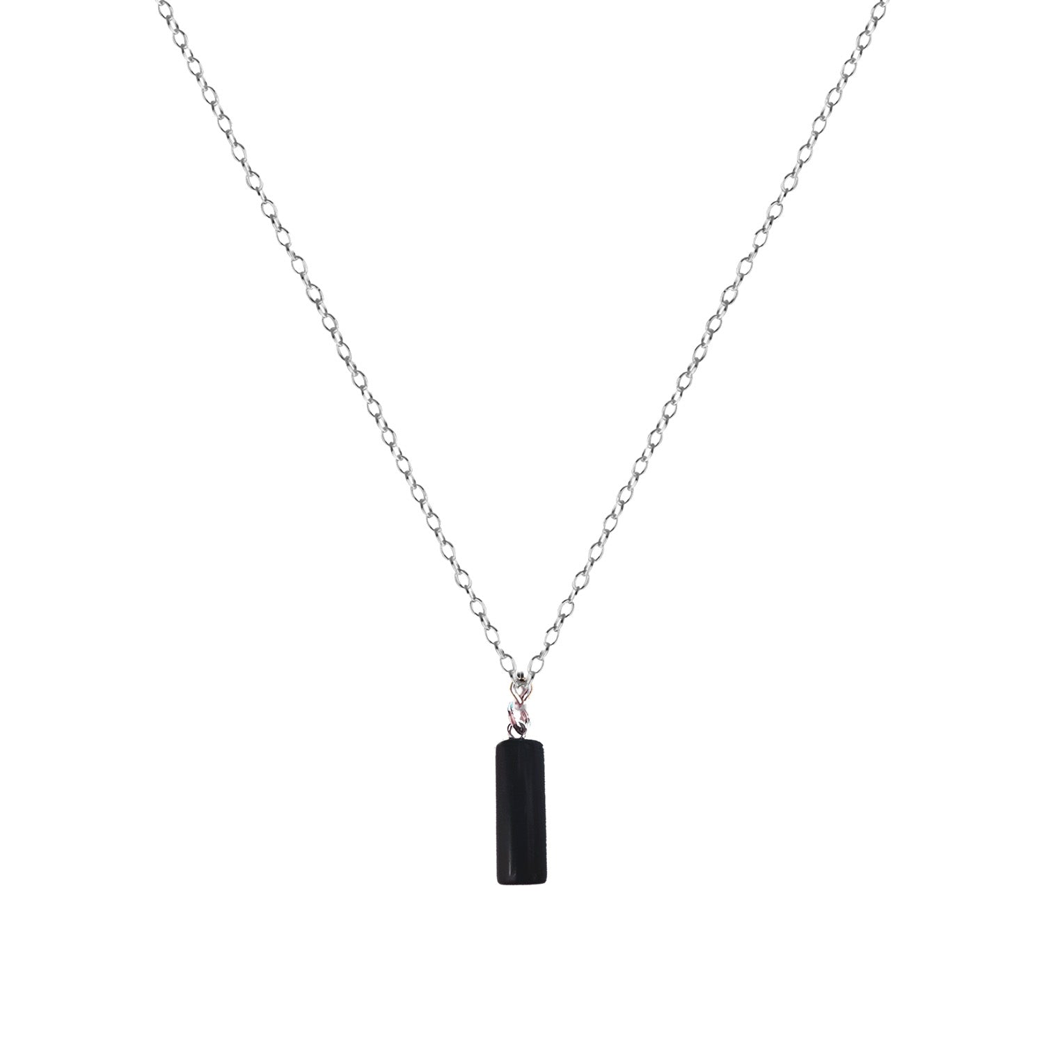 Black Onyx & Sterling Silver Necklace - Gemstone Pendant Necklace ...
